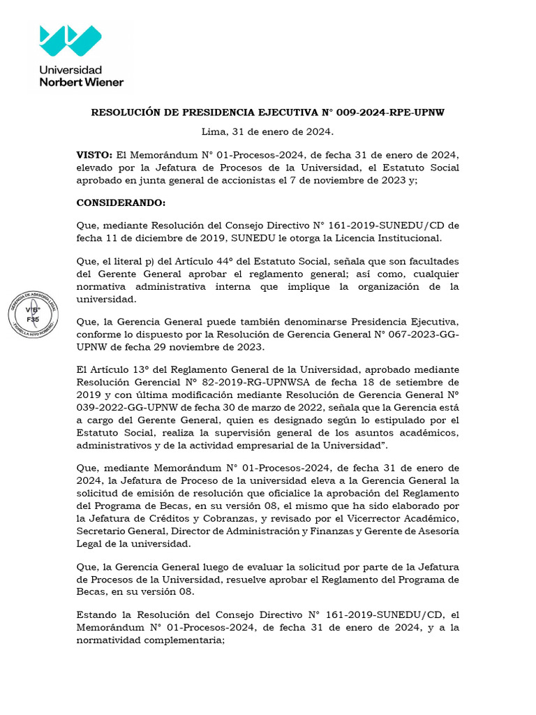 Reglamento Del Programa de Becas | PDF