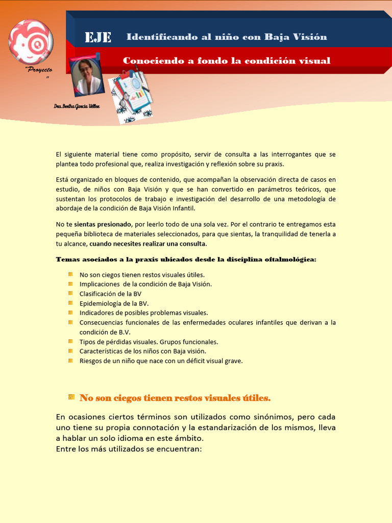 Conociendo La Condición Visual | PDF