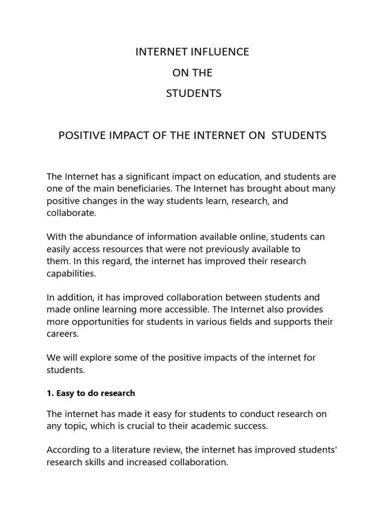 Internet Influence | PDF