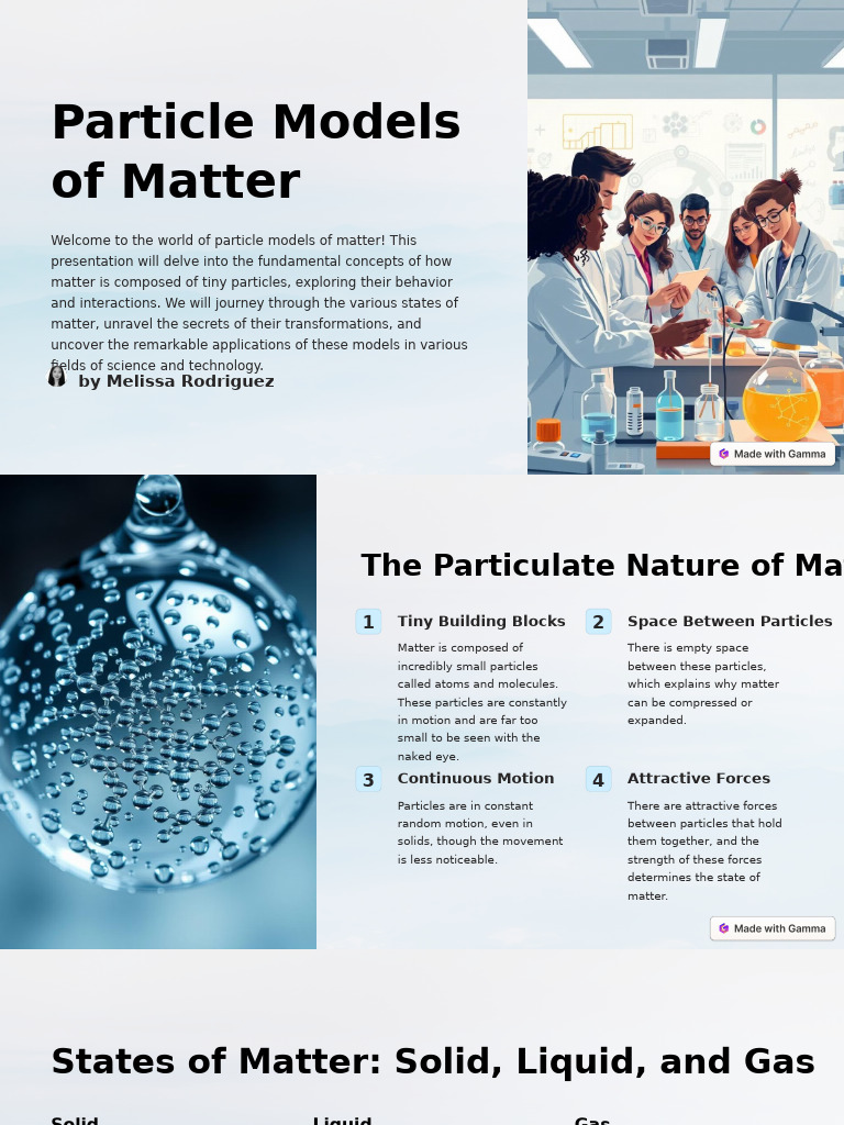 Particle Models of Matter | PDF