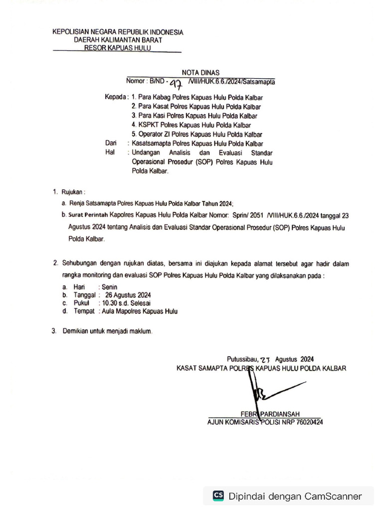 Undangan Dan Sprin Anev Sop | PDF