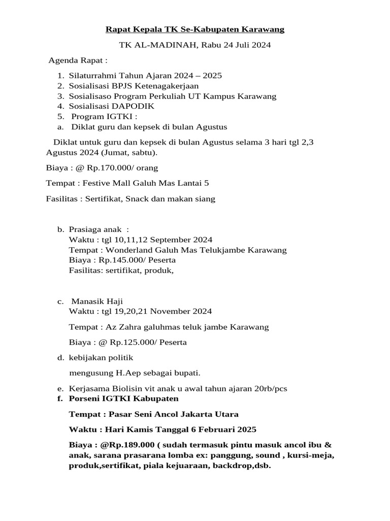 Materi Rapat Kepsek 2024 | PDF