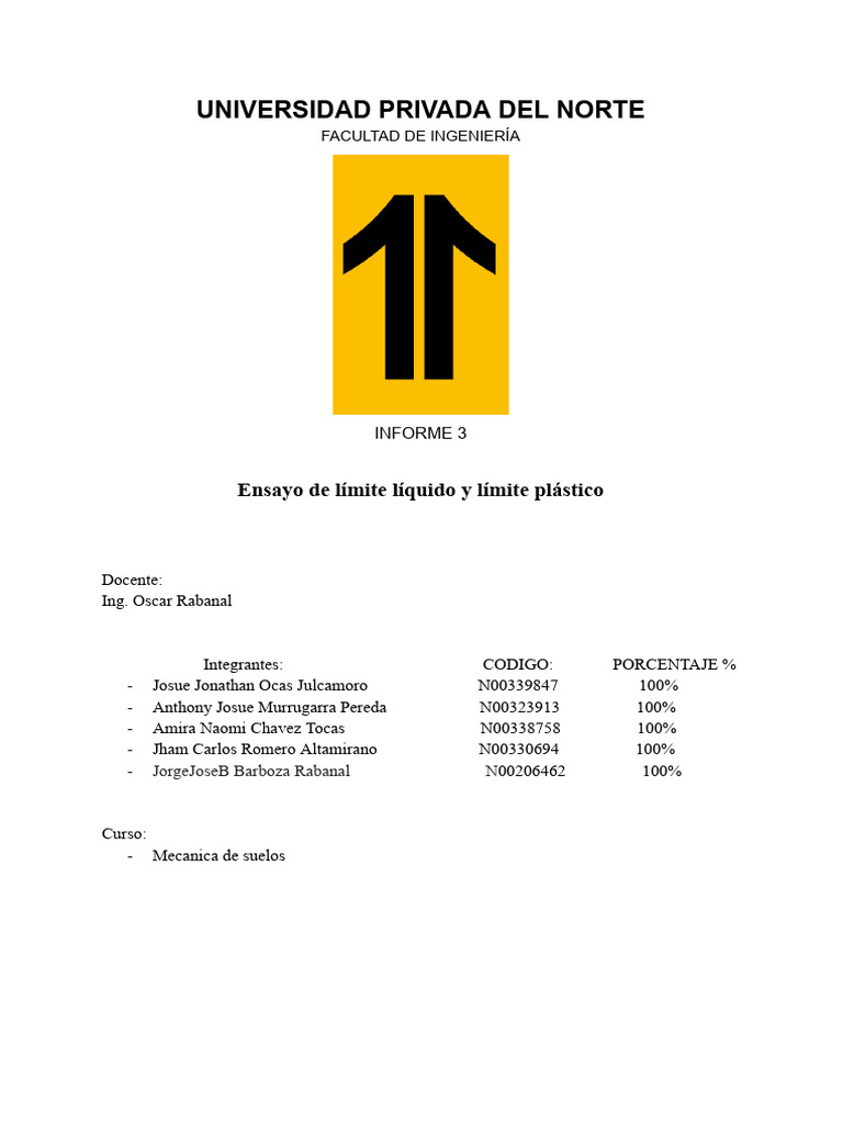 Informe de Lab 03 Mecánica de Suelos | PDF Informe de Lab 03 Mecánica de Suelos | PDF