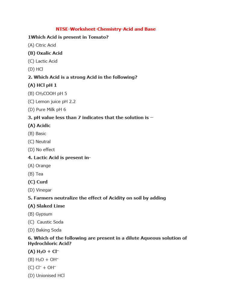 Chemistry Acid Bases Salt | PDF