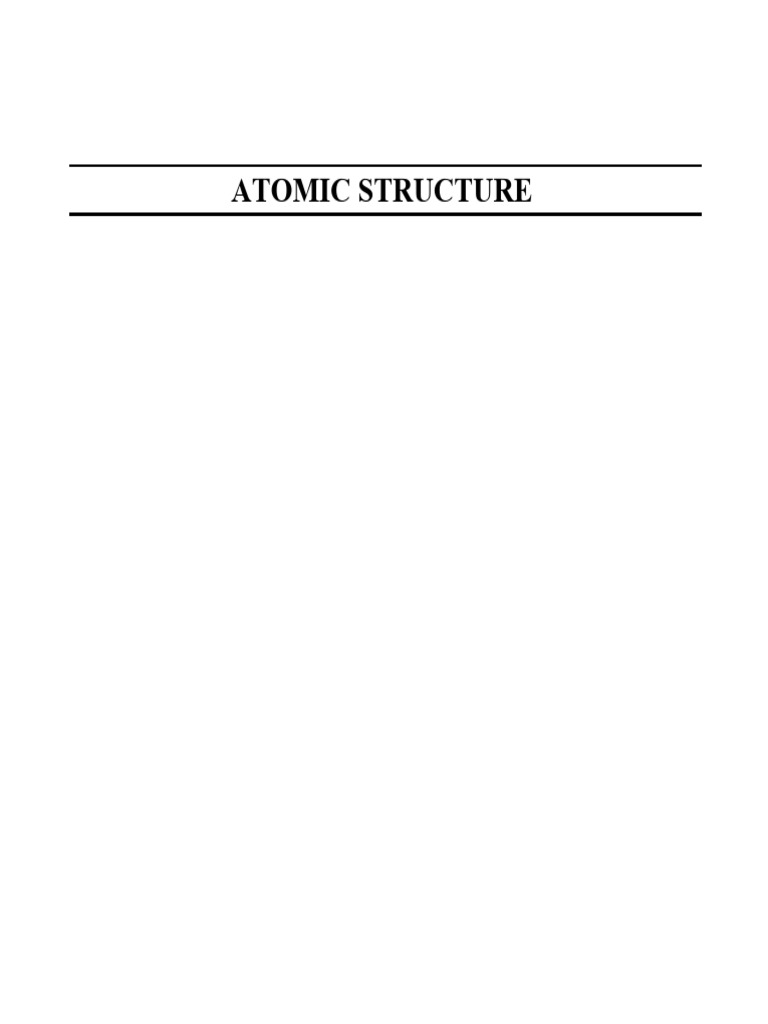 Structure of Atom Jee | PDF