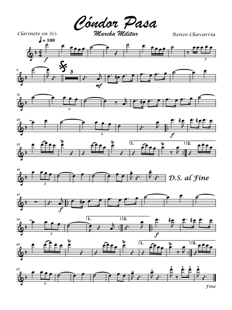 Marcha - Condor Pasa - Partitura | PDF