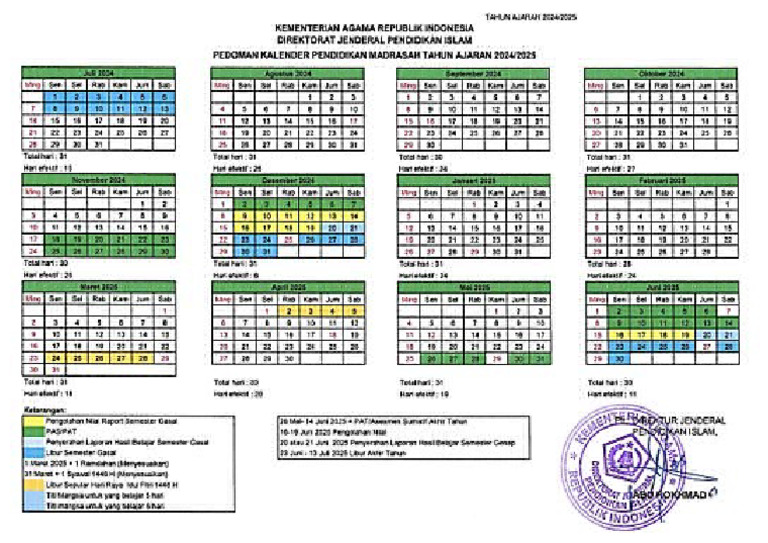 Kalender Pendidikan 2024-2025 | PDF