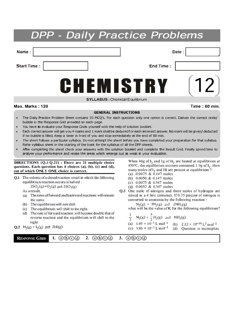 DPP Chemical Eqblm | PDF