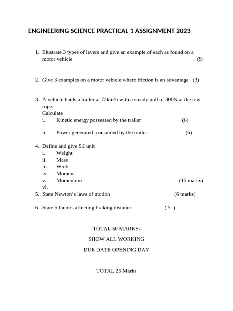 Engineering Science 2023 Practical Assignment 1-1 | PDF | Science & Mathematics