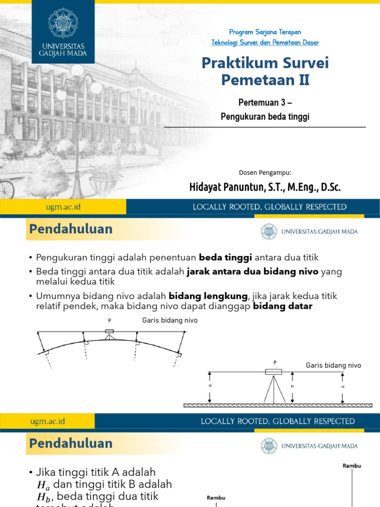 Praktikum Survei Pemetaan II #3 - Pengukuran Beda Tinggi | PDF