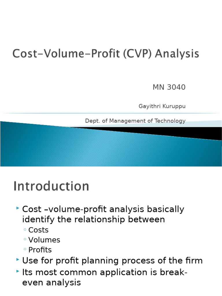 Lecture 7-CVP Analysis | PDF