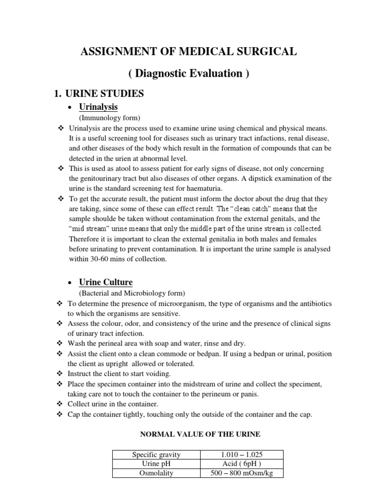 Medical Surgical Diagnostic Evaluations | PDF | Renal Function | Creatinine