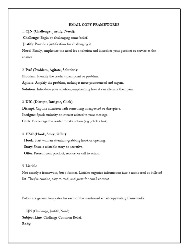 Email Copy Swipe File | PDF