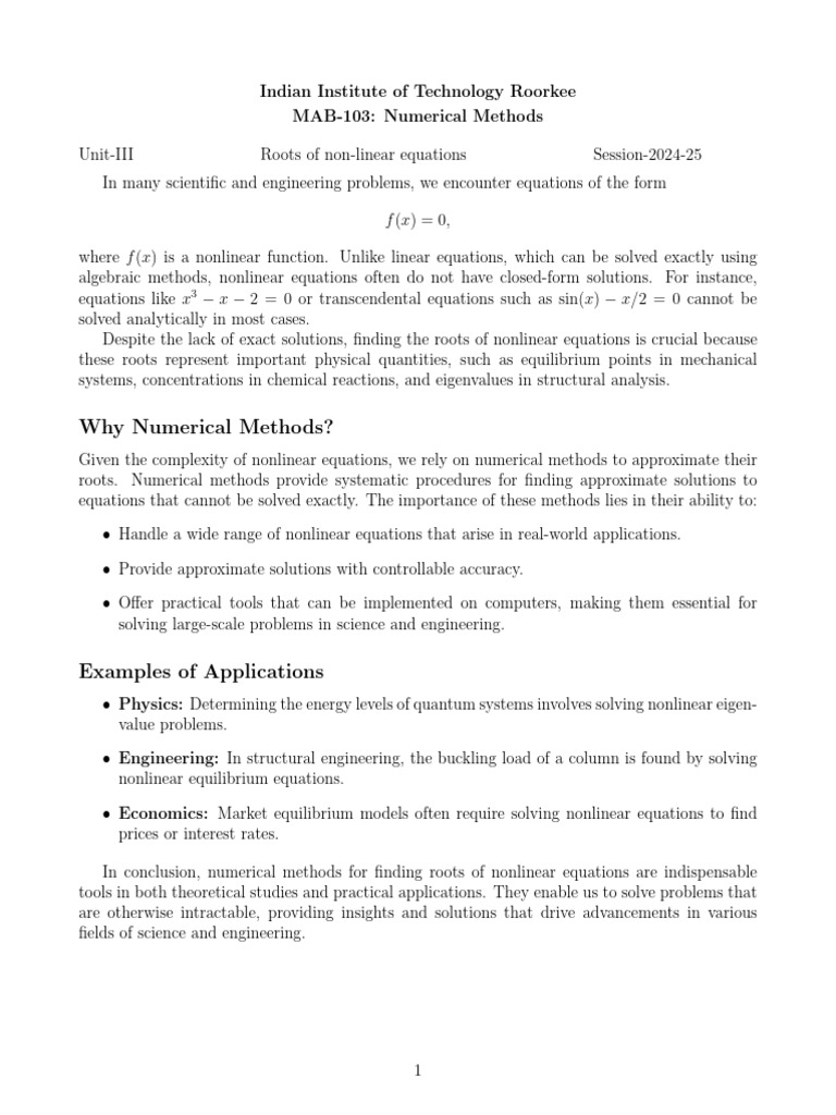 Newton Raphson Method Complete Notes | PDF