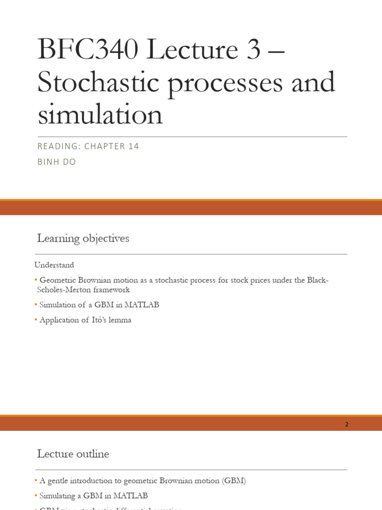 Lecture 3_Stochastic processes and simulation | PDF