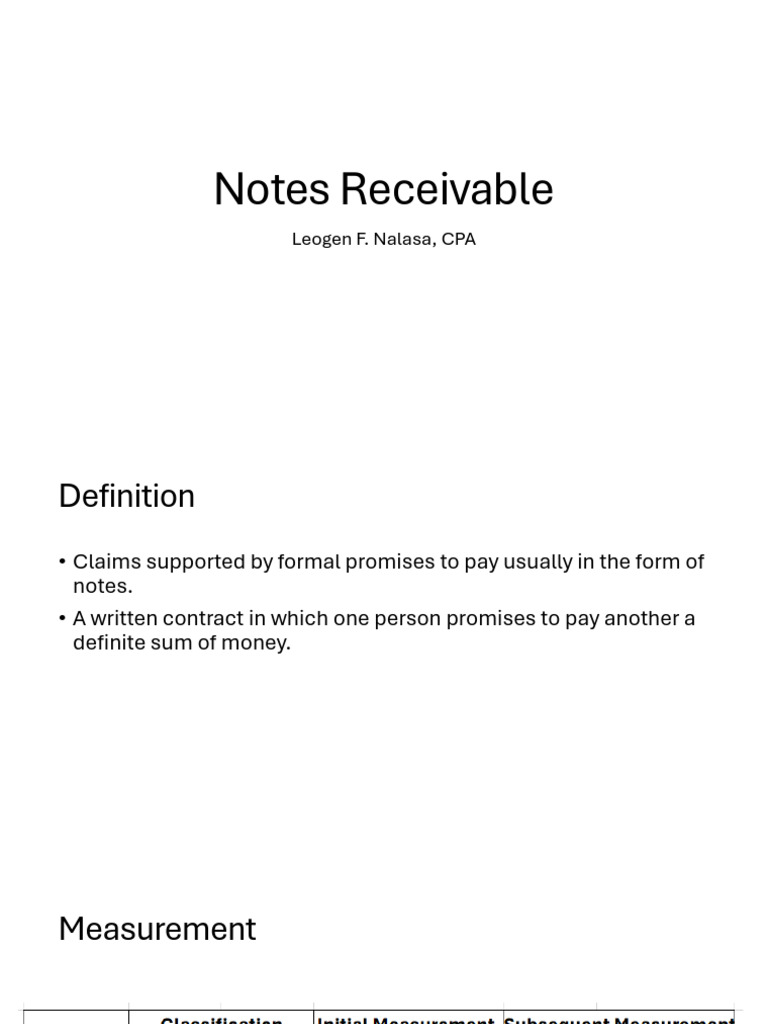 Notes Receivable | PDF