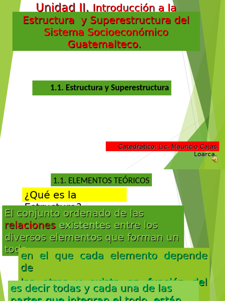 Presentacion de Estructura y Superestructura de La Sociedad. 2.1 2.2. | PDF