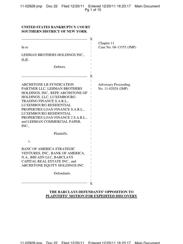 United States Bankruptcy Court Southern District of New York | PDF ...