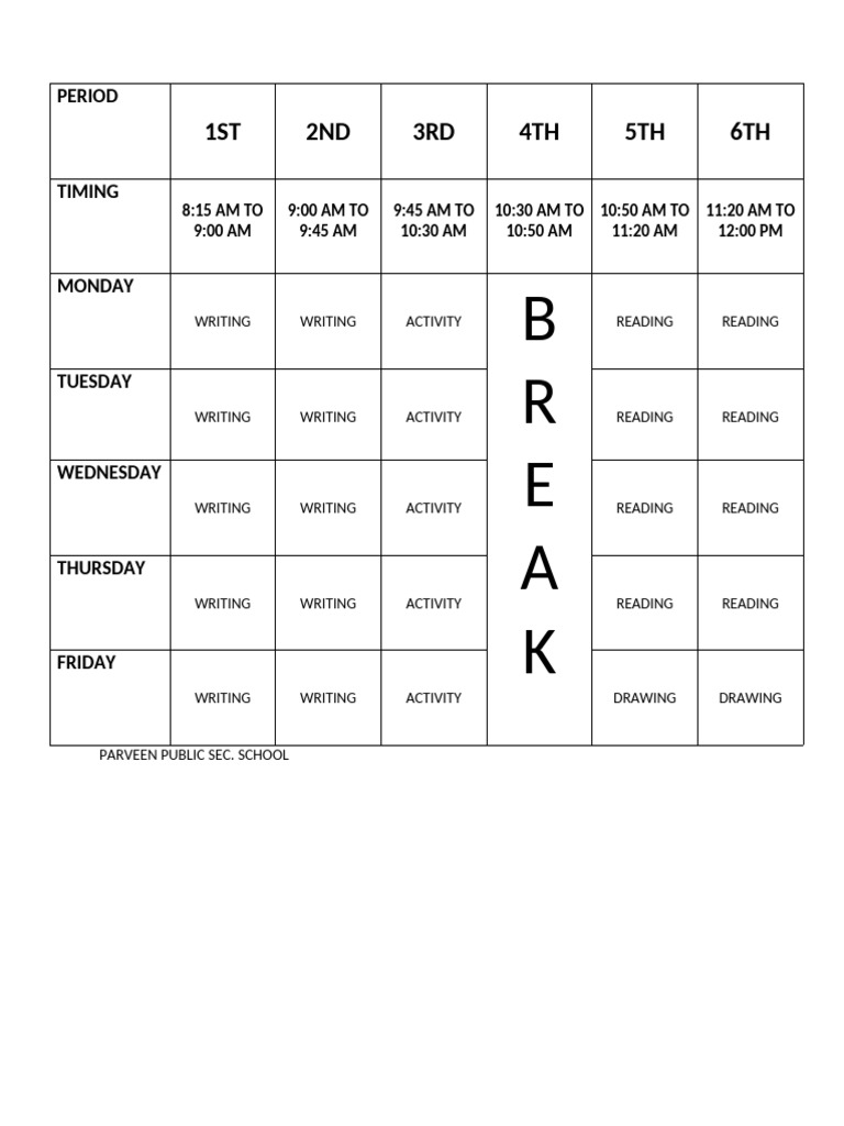 PPS Timetable | PDF