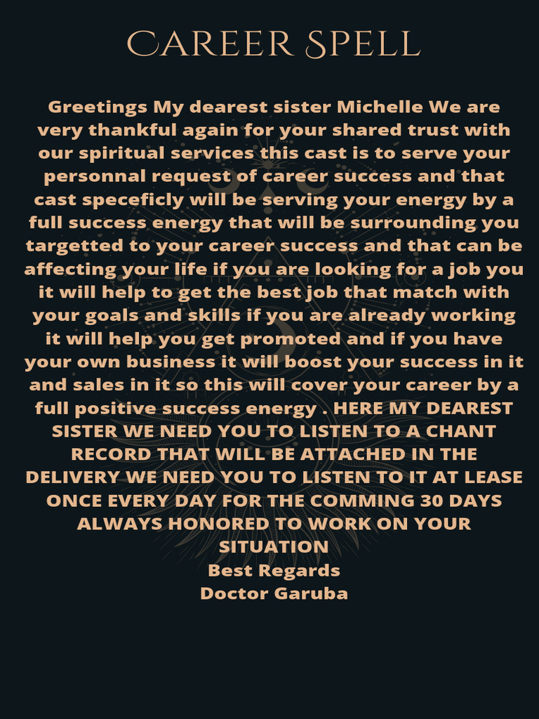 Career Spell Document | PDF