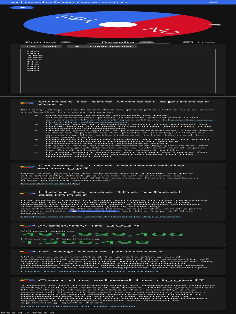 Wheel of Names Name Picker | PDF | Computing