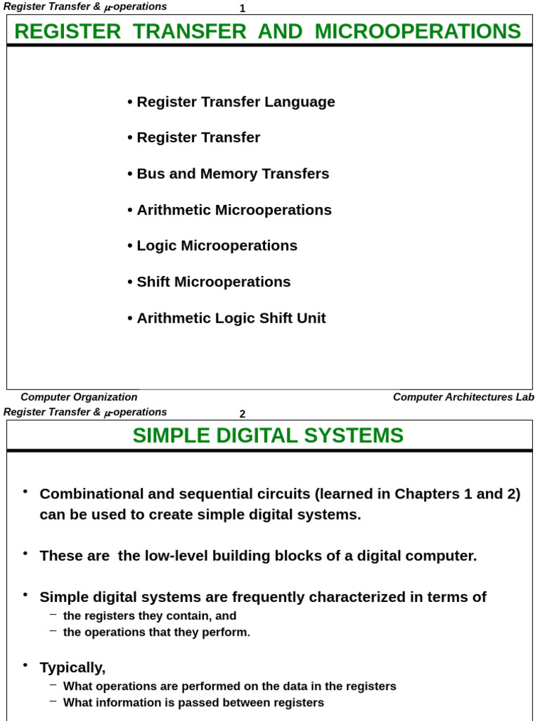 CSOA Unit 2 REGISTER TRANSFER AND MICROOPERATIONS | PDF | Bit | Input ...