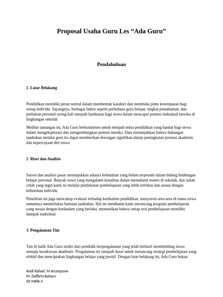 Proposal Les | PDF