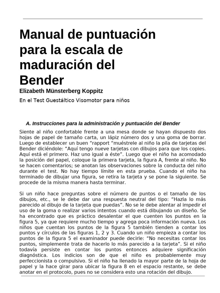 Manual de Bender | PDF