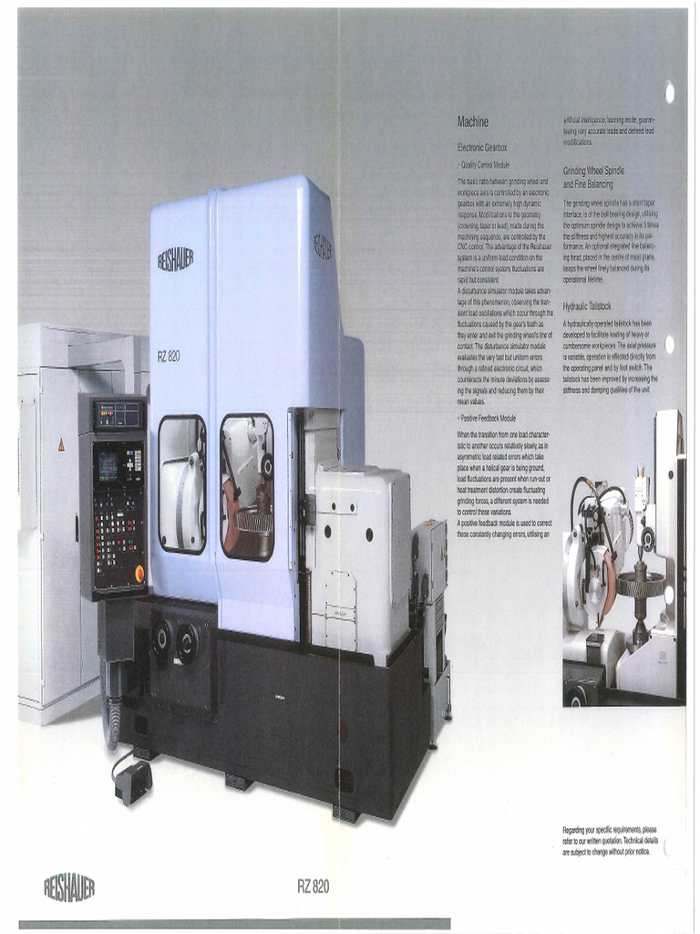 Reishauer Brochure RZ 820 | PDF