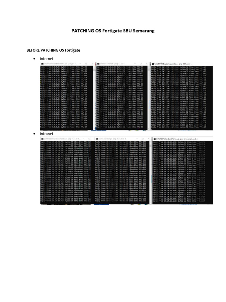PATCHING OS Fortigate SBU Semarang | PDF