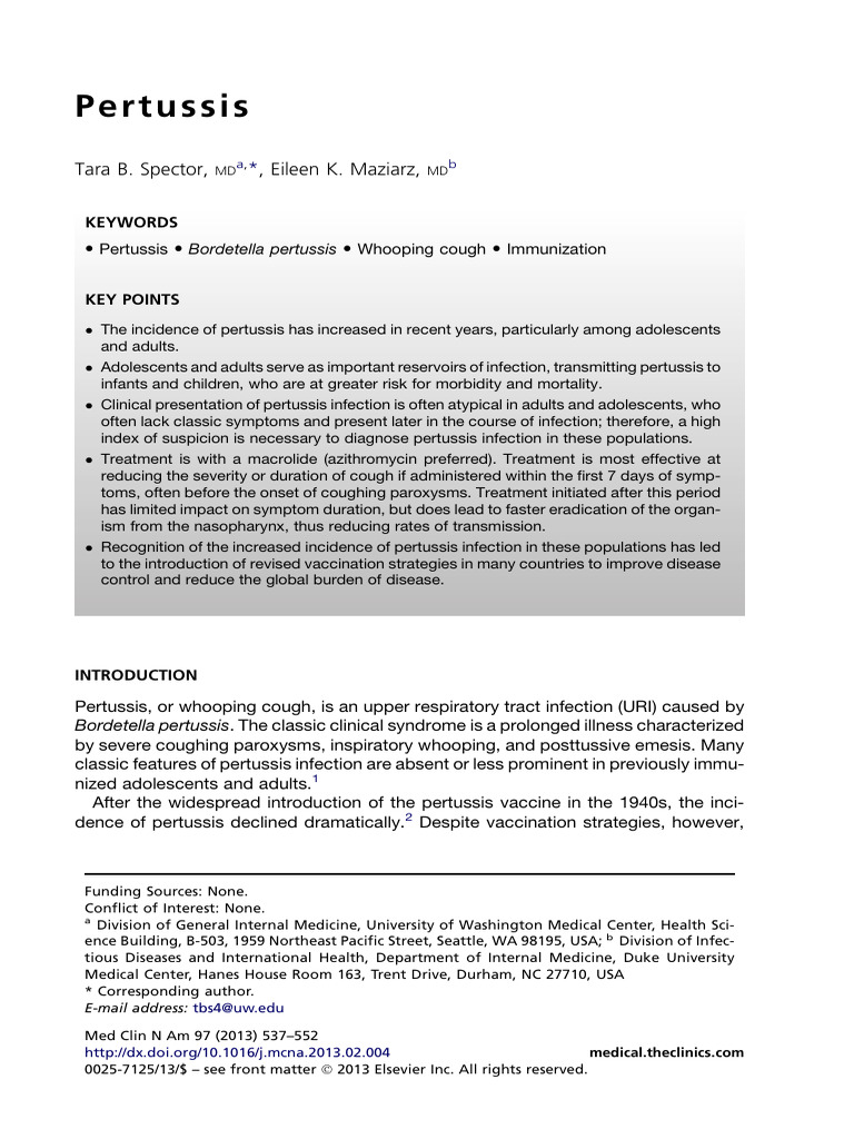 Konsep Dasar Pertusis (Elsevier) | PDF