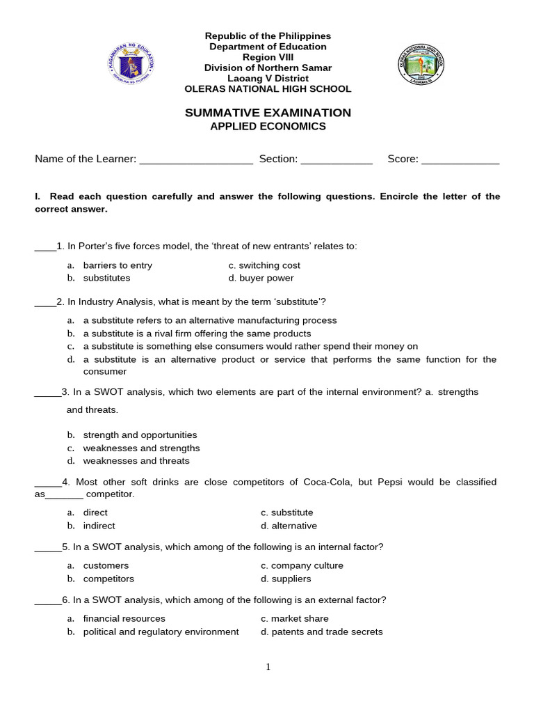 AE Summative Examination 083650 | PDF