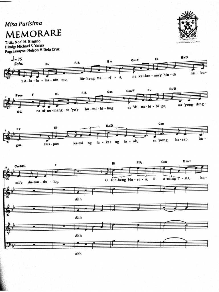 Memorare Purisima Satb | PDF