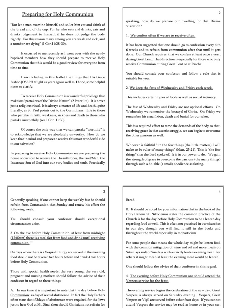 PREPARING FOR HOLY COMMUNION | PDF