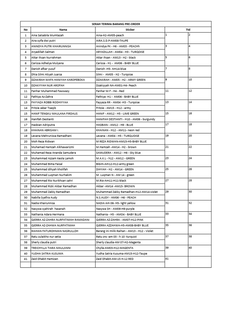 Pre Order Sticker | PDF