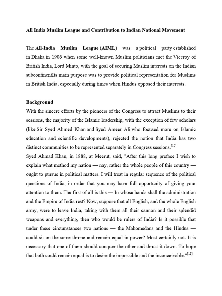 Muslim League | PDF