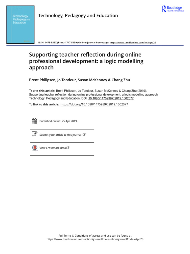 Supporting Teacher Reflection During Online Professional Development ...