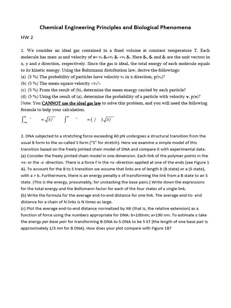 Chemical Engineering Principles and Biological Phenomena: e DX A Xe DX ...