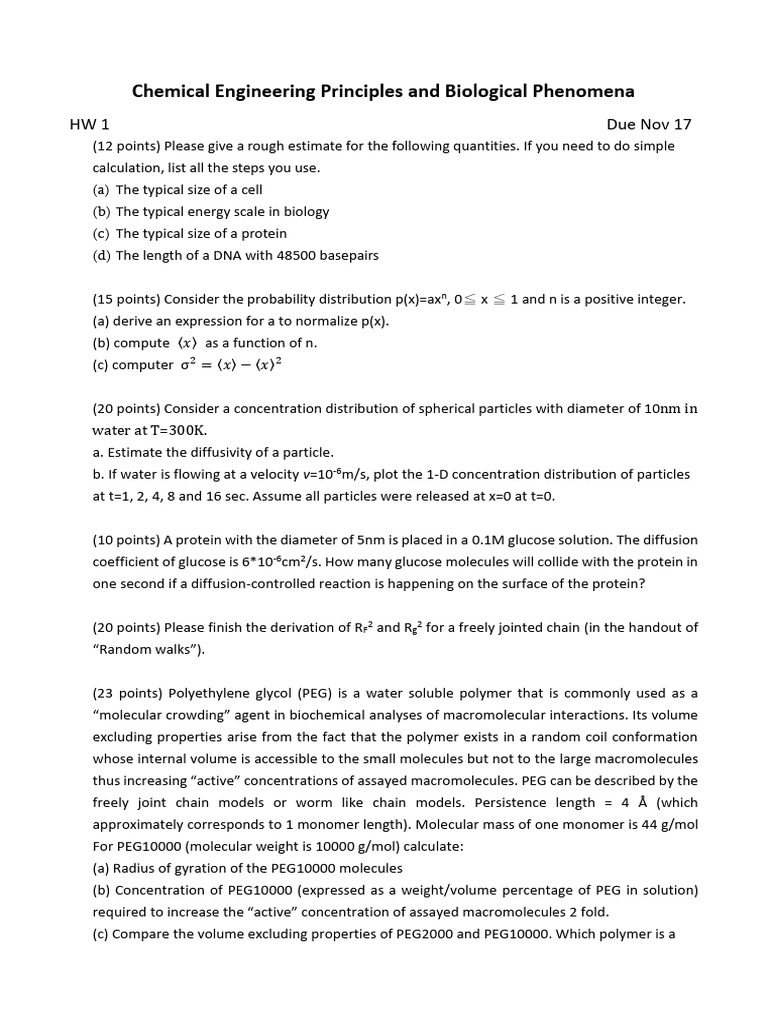 Chemical Engineering Principles and Biological Phenomena | PDF