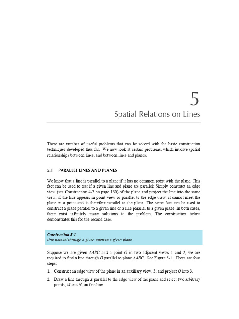 Descriptive Geometry - 5. Spatial Relations On Lines | PDF