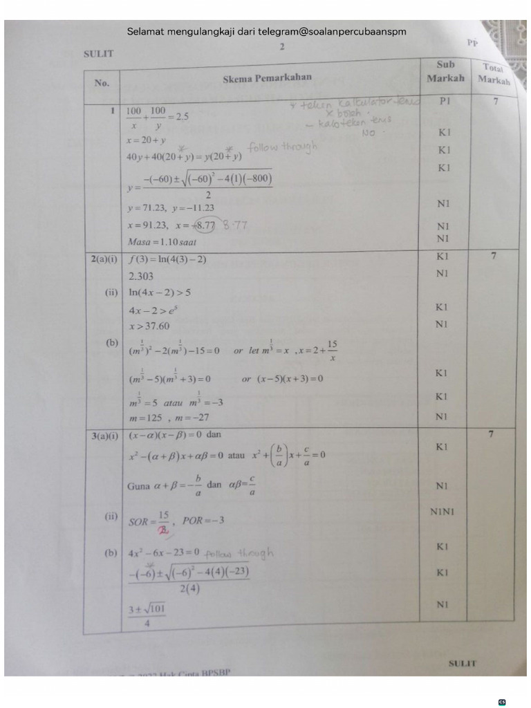 Addmath SBP 2022 K2 Skema | PDF