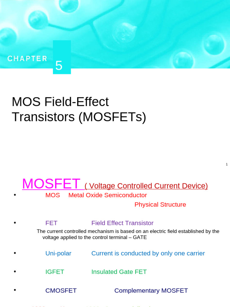 Chapter 5 Mosfet | PDF