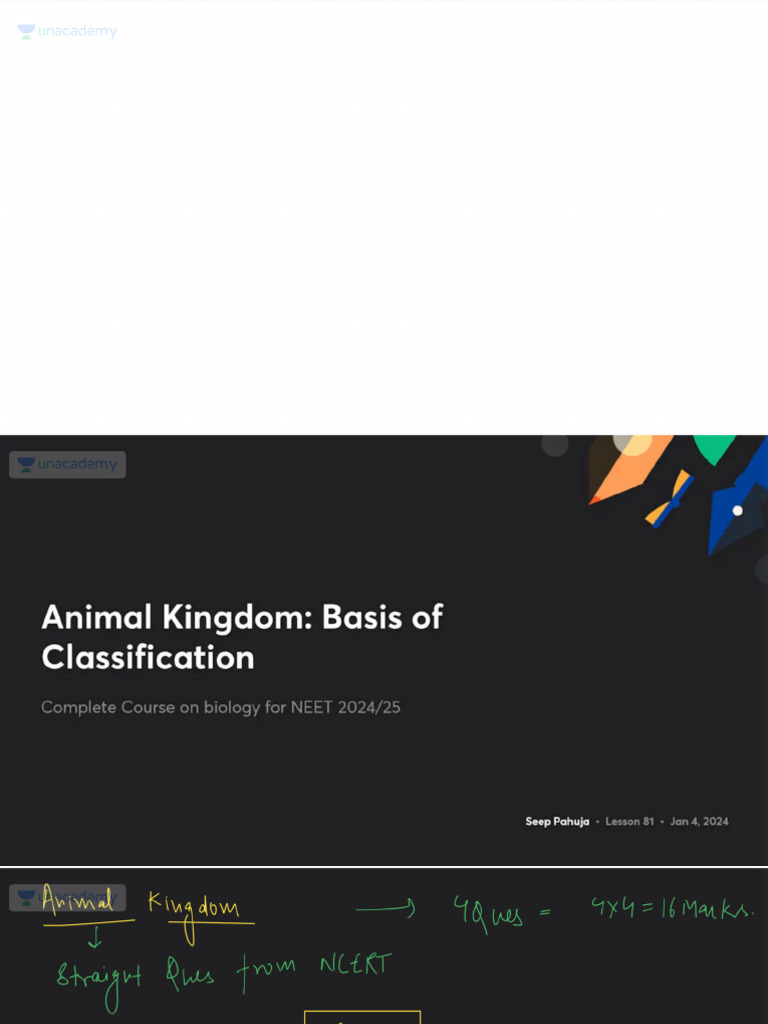Animal Kingdom Basis of Classification With Anno | PDF
