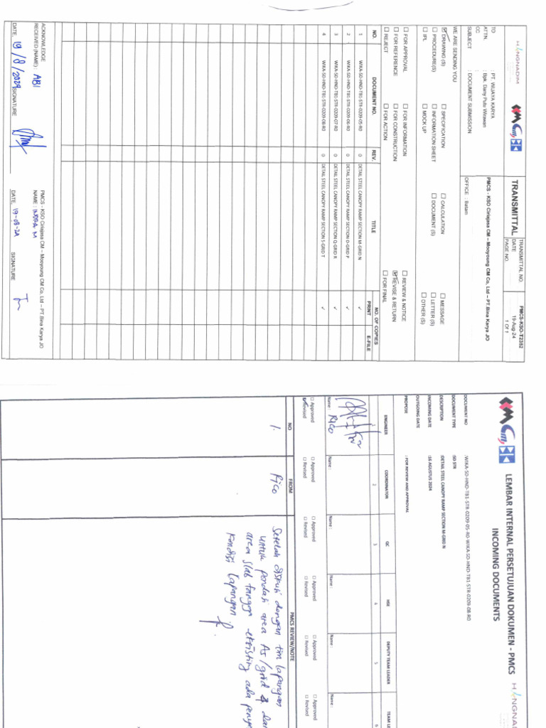 Revise SD STR Detail Baja Canopy Ramp Potongan MN, OP, QR, ST | PDF