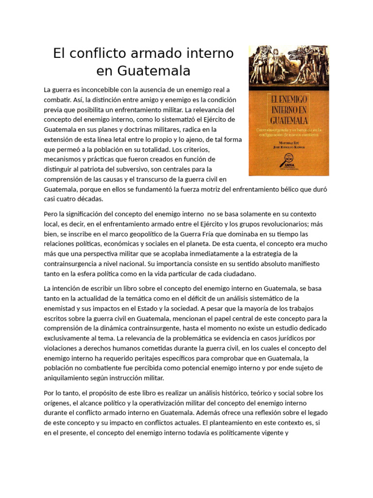 El conflicto armado interno en Guatemala | PDF