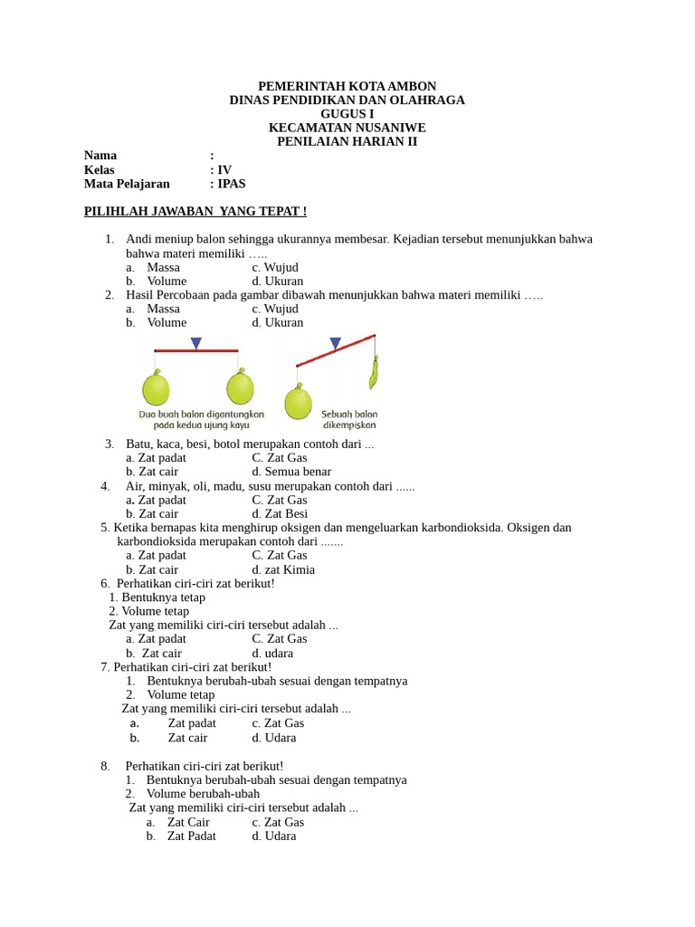 Soal Ipa ph2 | PDF