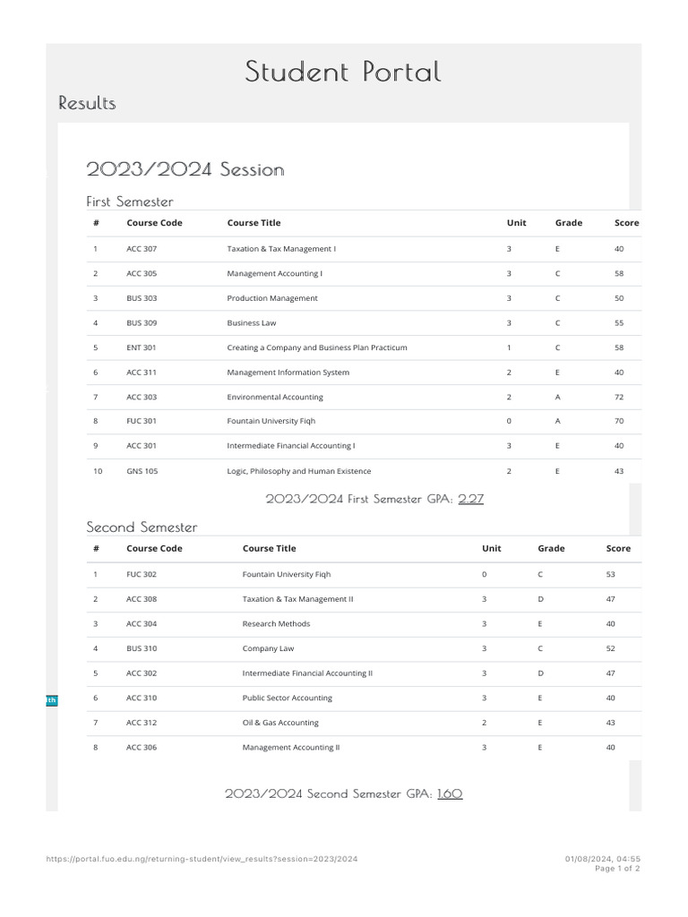 Student Portal 2 | PDF