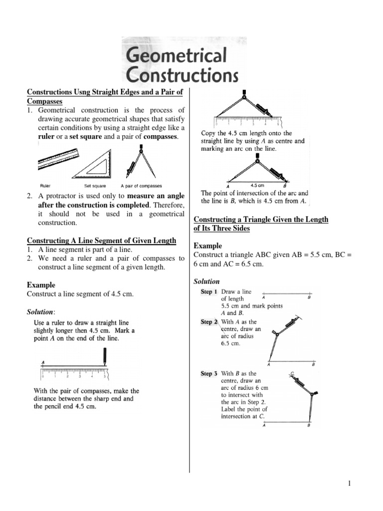 Geometrical Construction Revision Ignore Perpendicular Bisector And
