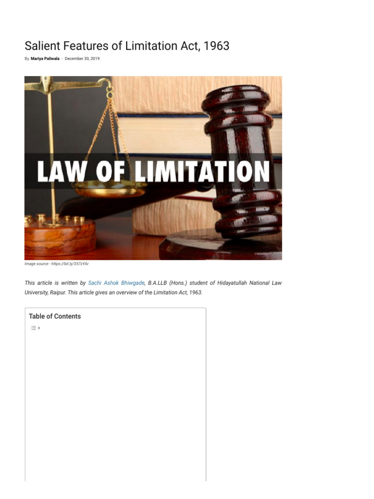 Limitation Act, 1963 | PDF