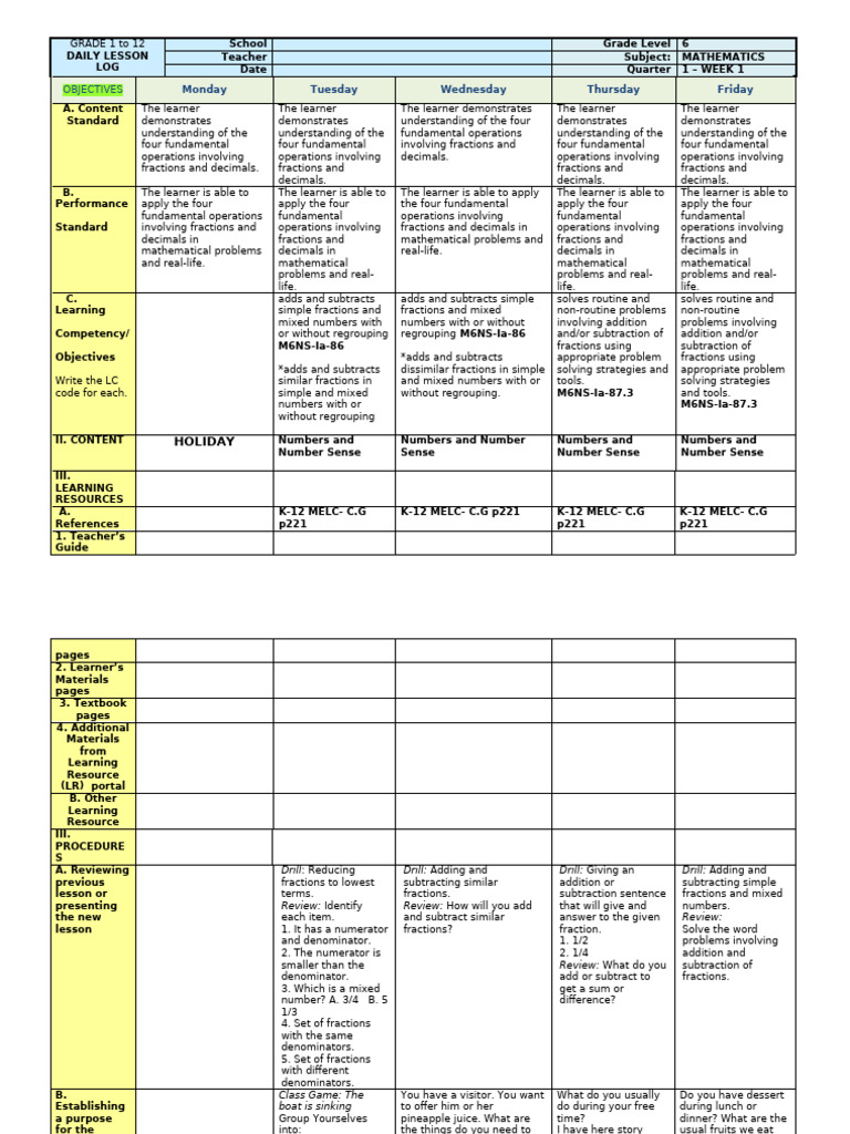 WEEK1 DLL MATH | PDF